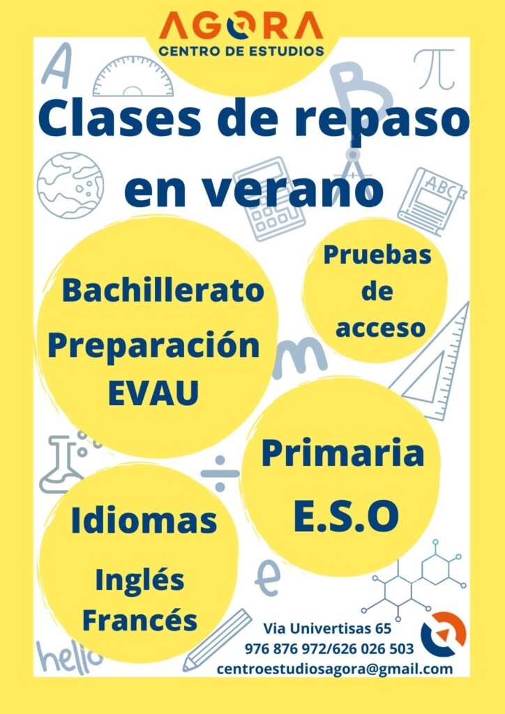 Clases de Repaso en Verano 2020 - Centro de Estudios Agora